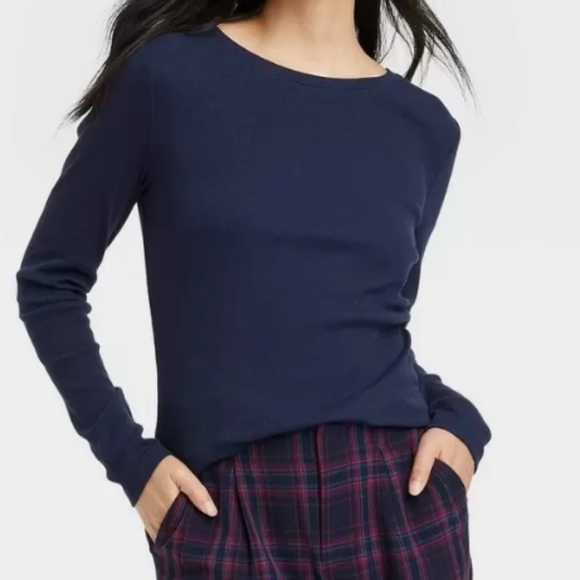 a new day | Tops | Nwt A New Day Navy Blue Ribbed Longsleeve Tee | Poshmark